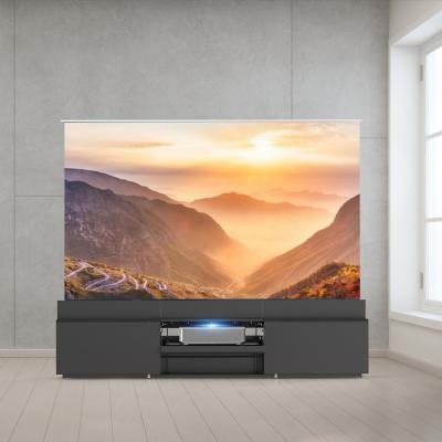China Flip Motorised Laser TV Cabinet Black UST Projector Cabinet 100 Inch - 150 Inch for sale