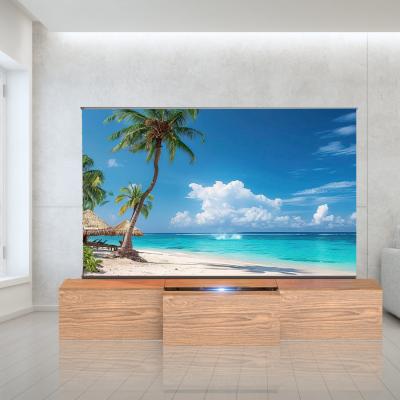 China Brown Telescopic TV Cabinet Intelligent MDF Board Motorized TV Cabinet 100 Inch 120 Inch 150 Inch for sale