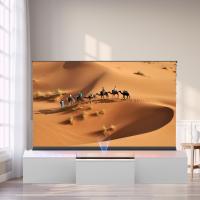 China White Motorized Laser TV Cabinet Telescopic TV Cabinet For UST Projector for sale