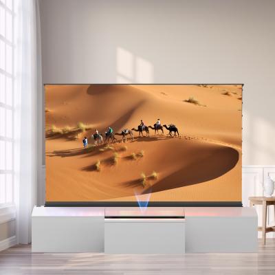 China White Motorized Laser TV Cabinet Telescopic TV Cabinet For UST Projector for sale