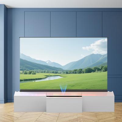 China UST Projector Laser TV Cabinet White Smart TV Cabinet Luxury Motorized TV Cabinet for sale