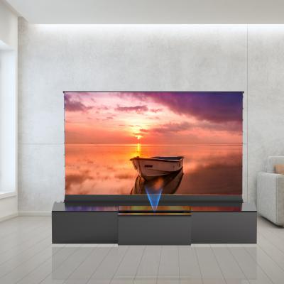 China 100 120 150 Inch Telescopic Laser TV Cabinet Intelligent Short Throw Projector Cabinet Motorized TV Cabinet for sale