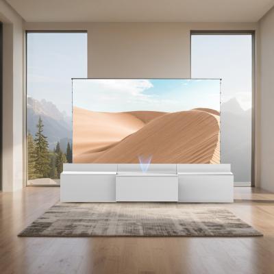 China White Motorized Laser TV Cabinet 100V - 240V Sliding TV Cabinet Projection For UST Projector for sale