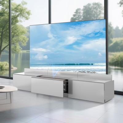 China White 100-150 inches Motorized Laser TV Cabinet for UST Projection for sale