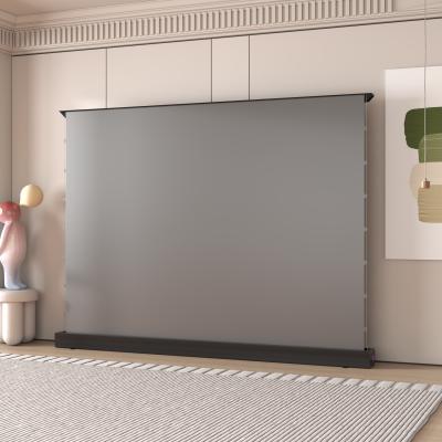 China Floor Rising Screen electric projection screen with quiet motor operation and sleek design for modern office environments for sale