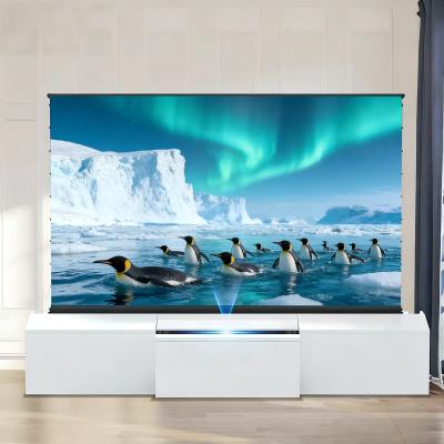 China Modern Telescopic Laser TV Cabinet with Motorised UST Projector Platform, Formaldehyde-Free MDF Board, and Custom Size/Color Options for sale