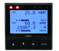 China +GF+ 3-9950-1 - Dual-Sensor-Acquire/Derived-Logic-Control - 1/4 DIN DC Powered LCD Dual Channel Water Quality Transmitter for sale