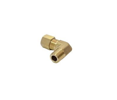 China Brass Compression Tube Fitting 90 Degree Male Elbow Tube OD x NPT Male 1/4