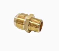 China 3/4 NPT  X  3/4 Flare Brass Male Hex Nipple Pipe Fitting for sale