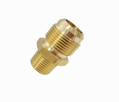 China 3/4 NPT  X  3/4 Flare Brass Male Hex Nipple Pipe Fitting for sale