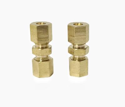 China Round Head CNC Compression Pipe Fittings 3/8'' X 3/8'' for sale