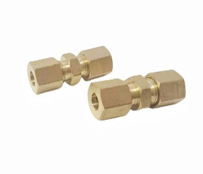 China CNC Compression Union Brass Pipe Fittings 3/8'' X 3/8'' for sale