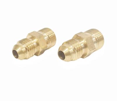 China 1/2'' NPT X 1/2 '' Flare Brass Pipe Fitting Male Pipe Adapter Smoothly Polished for sale