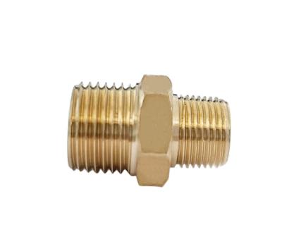 China 1/2 Male NPT *3/8Male Npt Equal Brass Pipe Fitting Brass Hex Nipples for sale