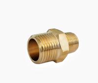 China 1/2 Male NPT *3/8Male Npt Equal Brass Pipe Fitting Brass Hex Nipples for sale