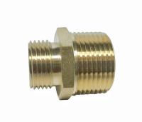 China Brass Straight Hexagon Reducing Nipple 3/8 Male *1/2 Male NPT Thread for sale