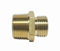 China Brass Straight Hexagon Reducing Nipple 3/8 Male *1/2 Male NPT Thread for sale