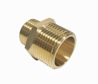 China Brass Straight Hexagon Reducing Nipple 3/8 Male *1/2 Male NPT Thread for sale