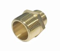 China Brass Straight Hexagon Reducing Nipple 3/8 Male *1/2 Male NPT Thread for sale