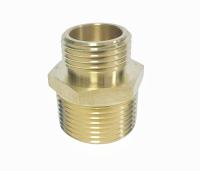 China Male 3/8 NPT X 1/2NPT Thread Brass Pipe Fitting Hex Pipe Nipple JIS ANSI Standard for sale