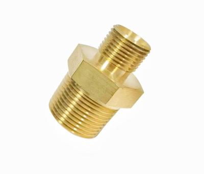 China JIS ANSI Npt Hex Nipple Brass Pipe Fitting 1/2NPT X 1/2NPT Thread for sale