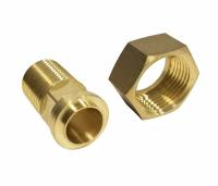 China ANSI Hexagon Lead Free Brass Fittings Water Meter Connector  1.6Mpa for sale