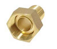 China ANSI Hexagon Lead Free Brass Fittings Water Meter Connector  1.6Mpa for sale