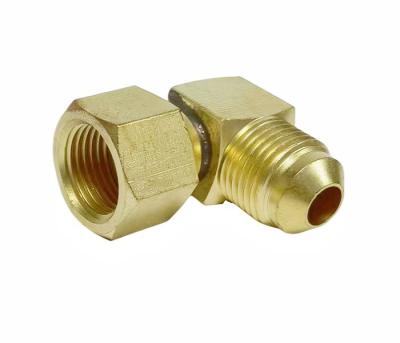 China 1/4inch flare Lead Free Brass Fittings Brass 90 Degree Elbow Threaded rustproof for sale