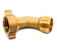 China 3/4'' Lead Free Brass Hose Elbow , 45 Degree Garden Hose Elbow With Gripper for sale