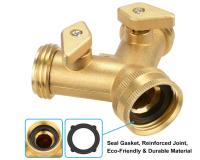 China 3/4 In Brass Water Hose Y Valve , JIS 2 Way Hose Splitter for sale