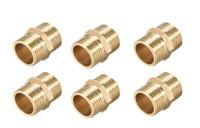 China Brass Pipe Fitting Connector Straight HeX Nipple Coupler 3/8 X 3/8 G Male Thread Hose Fittings Gol Brass Stopcock Valves for sale
