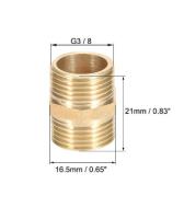 China Brass Pipe Fitting Connector Straight HeX Nipple Coupler 3/8 X 3/8 G Male Thread Hose Fittings Gol Brass Stopcock Valves for sale