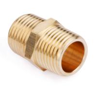China Brass Pipe Fitting, Hex Nipple, 1/4