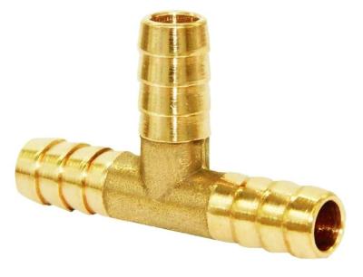 China 11/32'' ID 3 Way Brass Tee , ANSI Brass Hose Barb Tee for sale