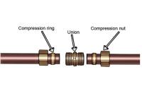 China 5/8'' X 1/2'' Compression Reducing Union , CNC Compression Pipe Fittings for sale