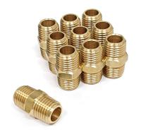 China Pipe Fitting and Air Hose Fitings, Hex Nipple Coupling - 1/4-Inch NPT x 1/4-Inch NPT,Solid Brass, Male Pipe for sale