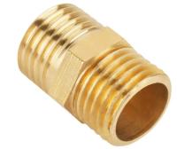China 1/4 BSP To 1/4 BSP Brass Hex Nipple , External Thread Brass Quick Connector for sale