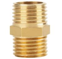 China 1/4'' X 1/4'' BSP Brass Tee Fitting , Male Hex Nipple Coupling for sale