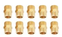 China 1/4'' X 1/4'' BSP Brass Tee Fitting , Male Hex Nipple Coupling for sale