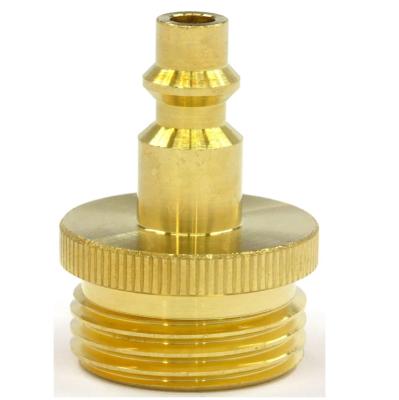China Brass CNC Air Compressor Quick Connect Plug , 3/4in NPT Water Line Blow Out Adapter for sale