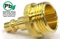 China Brass CNC Air Compressor Quick Connect Plug , 3/4in NPT Water Line Blow Out Adapter for sale