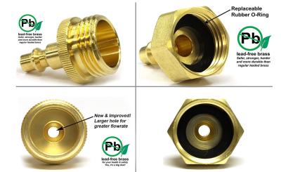 China 3/4''NH Garden Hose Swivel , Brass Garden Hose Fittings For RV for sale