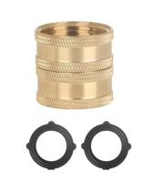China 3/4 Inch Garden Water Hose Double Female Swivel Brass Adapter GHT Thread Connector Fitting for sale