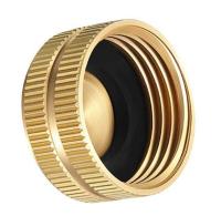 China Yellow ANSI Female Hose Cap , 3/4in Brass Pipe Cap For Garden for sale
