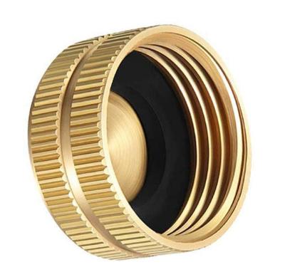 China Yellow ANSI Female Hose Cap , 3/4in Brass Pipe Cap For Garden for sale