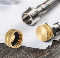 China Yellow ANSI Female Hose Cap , 3/4in Brass Pipe Cap For Garden for sale