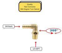 China 1/4 Npt 3/8 Barb 90 Degree Elbow Swivel Pipe Male Fitting Adapter for sale
