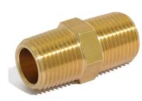 China 5/8 Inch Brass Adapter Fittings NPT Solid Hex Brass Pipe Nipples for sale