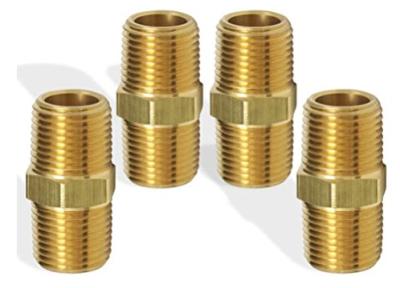 China NPT Male Thread Brass Straight Hex Nipple Fitting Lead Free for sale