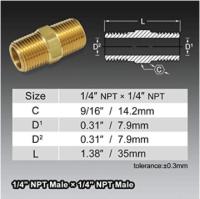 China NPT Male Thread Brass Straight Hex Nipple Fitting Lead Free for sale